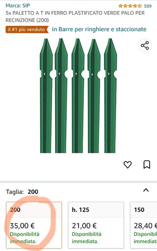 paletti per giardinaggio