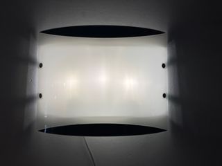 Plafoniera vetro satinato/nero