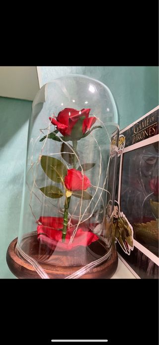 Lampada rosa cappa vetro la bella e la bestia 