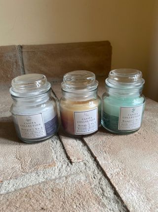 Set 3 candele piccole profumate nuove