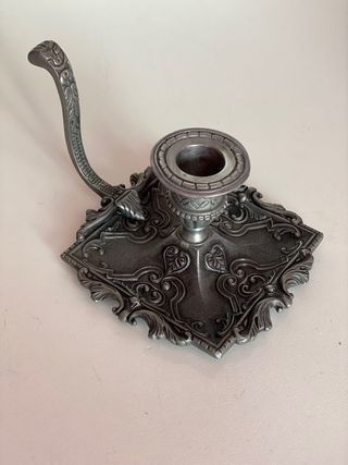 Porta candela bugia peltro vintage 