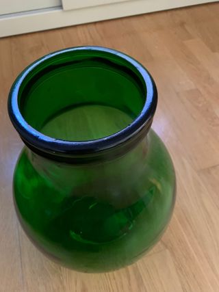 Vaso grande verde in vetro