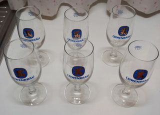 Set sei biccheri da birra in vetro