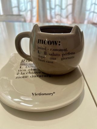 Tazza gatto con piattino 