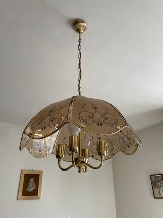 Lampadario con due lampade
