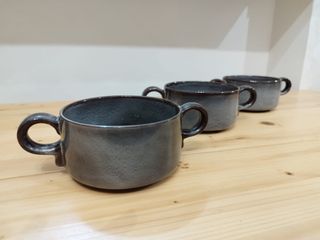 Ciotole vintage in ceramica con manici