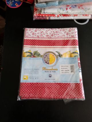 tovaglia rettangolare con frutta in puro cotone