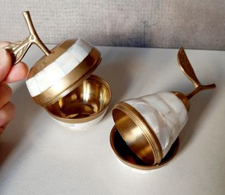 Set mela e pera + fiori argento Azzali 