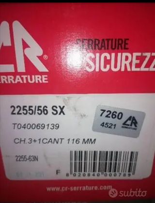 serratura Cr 2256 ettrica sx 