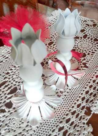 Coppia portacandela bianco #shabby