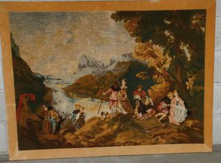 Arazzo a piccolo punto, annodato a mano. 