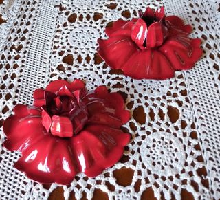 Coppia Portacandela red #rosso