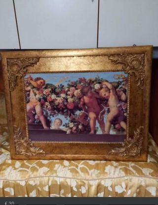 Quadro con putti con cornice oro