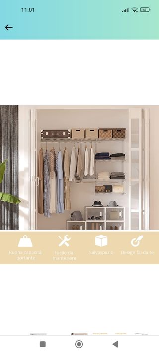 Sistema modulare mensole guardaroba