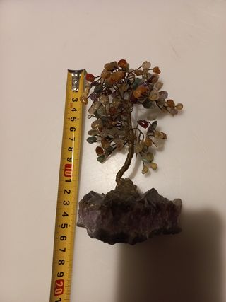 Alberello di fil di ferro e pietre base ametista