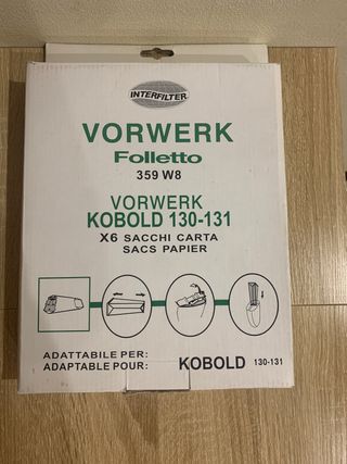 Nuova scatola di 6 sacchetti per Folletto 130/131 