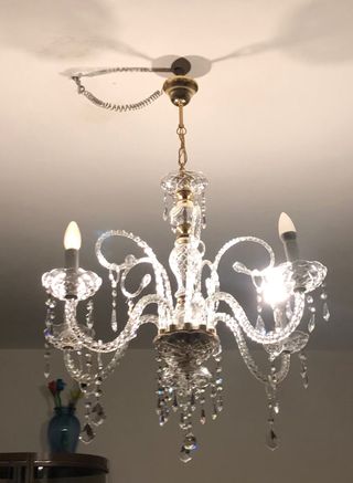 Lampadario in vetro e cristallo