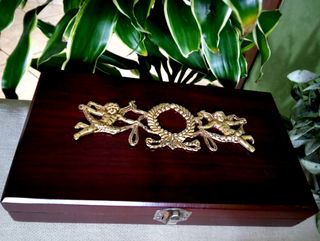 Scatola Legno Bronzo Portagioie Vintage,bellissima