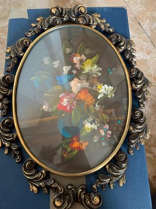 Quadro vintage anni 60 cornice ottone