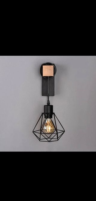 Applique in legno con gabbia in metallo "RODEN".