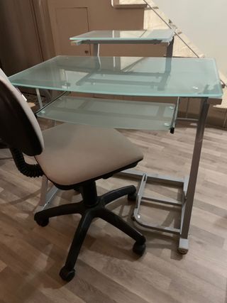 Scrivania acciaio e vetro 