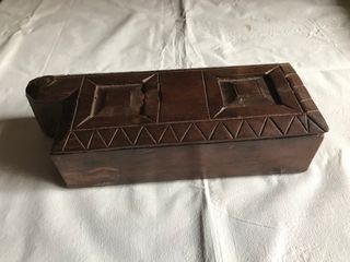 SCATOLA DA TAVOLO AFRICANA IN LEGNO MASSICCIO