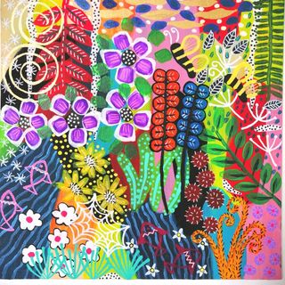 cuadro abstracto floral hecho a mano/quadro/arte