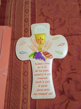 croce bombata con stampa in rilievo misura 12x18