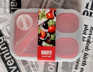 Lunch box Bialetti pieghevole, con posate. 