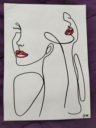 Disegno a stampa astratto donne 