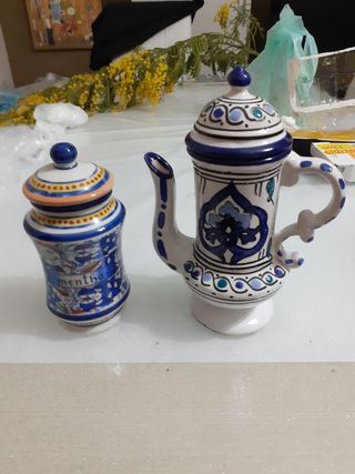 Teiera più barattolo in ceramica 