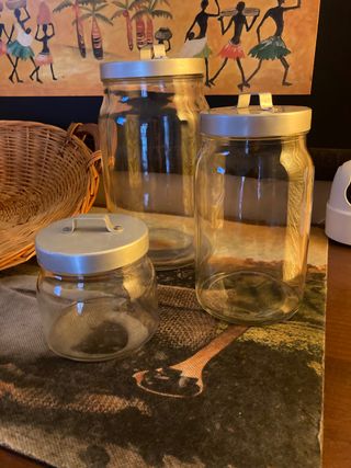 Set 3 barattoli vetro organizer Ikea 