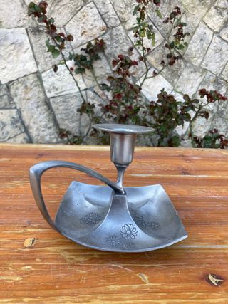 Porta candela metallo stella alpina