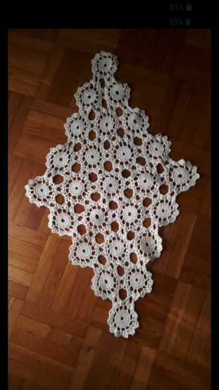 Centro tavola vintage fatto a mano cm.56x33 