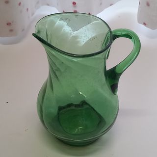 Caraffa verde in vetro di Murano 
