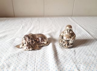 SET 2 Statuine da collezione laminato argento