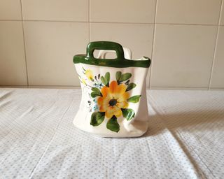 Vaso busta in ceramica porta spazzole utensili
