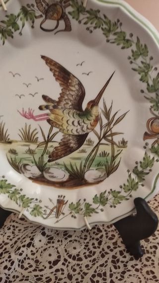 Piatto con Beccaccia dipinto a mano ceramica Este