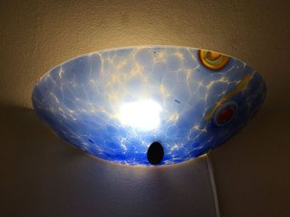 Aplic vetro murano blu con murrine