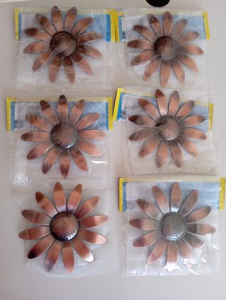 set 6 calamite reggitenda in metallo brunito 