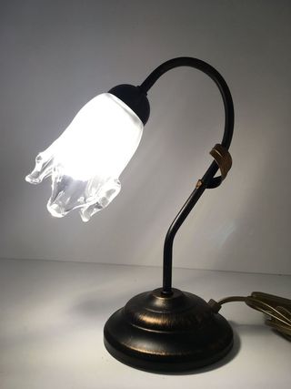 Lampada nero/oro vetro soffiato