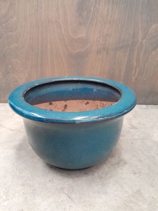 vaso in cotto laccato blu marino