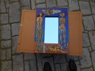 Specchio con cornice dipinta da pittore D'Orsi