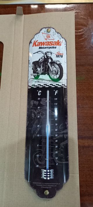 termometro in metallo retro Kawasaki