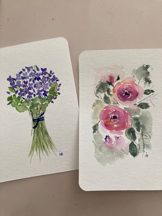 Cartoline postali dipinte a mano ad acquerello