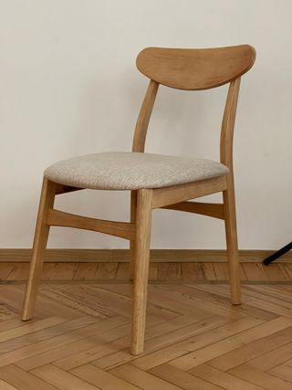 4 Sedie da pranzo in tessuto e legno Cloda