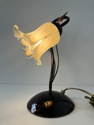 Lampada metallo e vetro soffiato