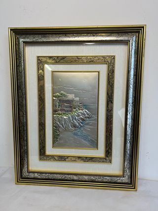 Quadro con cornice dorata in argento 