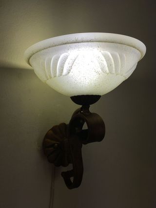 Aplic ferro battuto vetro "scavo"