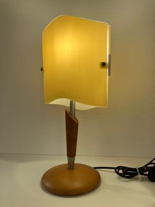 Lampada legno vetro soffiato